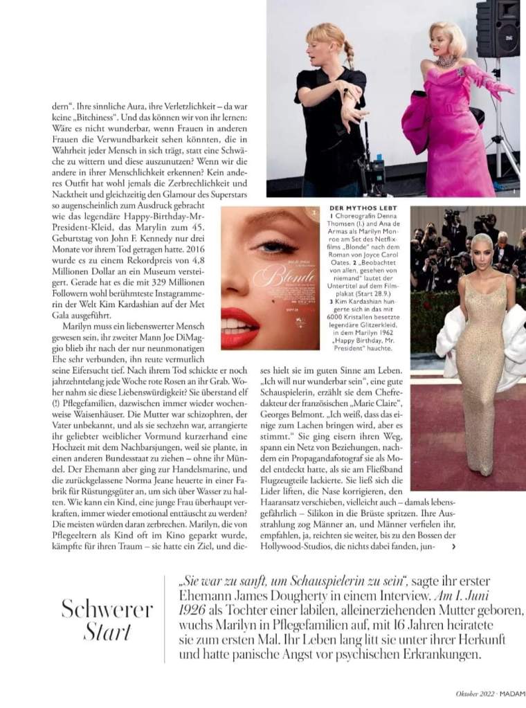 Milton’s Marilyn Covers ‘Madame’ in Germany – The Marilyn Report