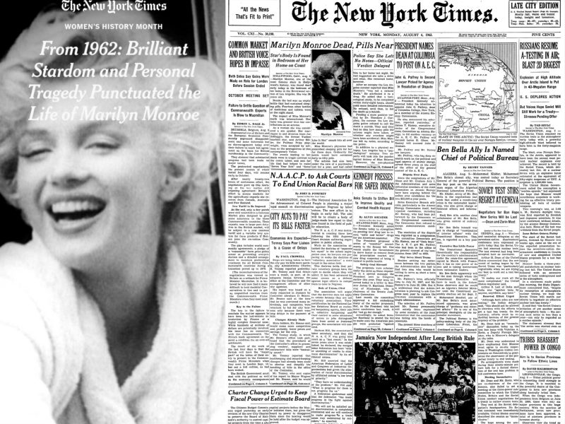 Marilyn’s Life and Times in New York Headlines – The Marilyn Report